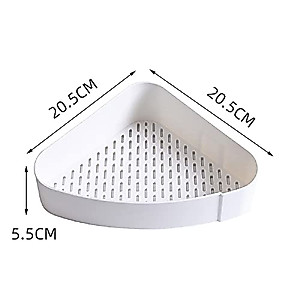 Fineget Plastic Shower Caddy Adhesive Shower Shelves for Wall Bathroom Kitchen Bathtub Rustproof Home Basket Shelf Removable No Drilling Storage Organizer Quick Dry White 4 Pack