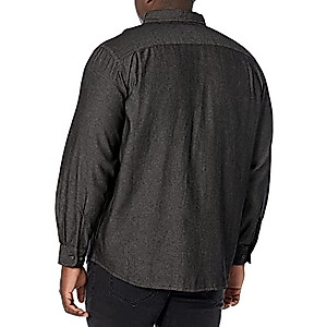 Wrangler Authentics Men's Long Sleeve Classic Woven Shirt, Black Denim, XX-Large