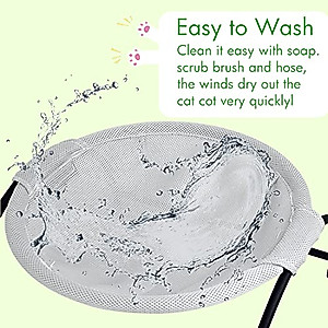 PHYEX Cat Bed Elevated Pet Hammock for Kitty Cat Small Dog, Easy Assembly Raised Cat Cot for Indoors & Outdoors, Gray