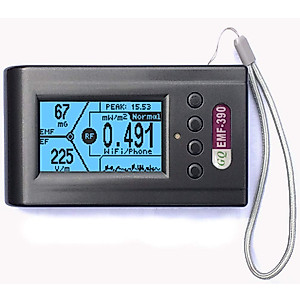 Advanced EMF Meter GQ EMF-390 3-in-1 EMF ELF RF Meter, 5G Cell Tower Smart Meter WiFi Signal Detector RF up to 10GHz with Data Logger and 2.5Ghz Spectrum Analyzer