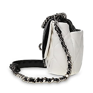 Steve Madden womens Steve Madden COOKIE Colorblock Crossbody, Black/White, One Size US