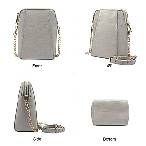 LOVEVOOK Crossbody Bags for Women Small Purse Cell Phone Purse Leather Crossbody Bag Trendy Summer Wallet (Grey)