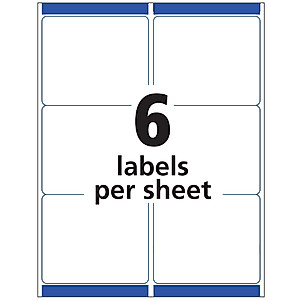 Avery Removable ID Labels, Sure Feed Technology, Removable Adhesive, 3-1/3" x 4", 150 Labels (6464)