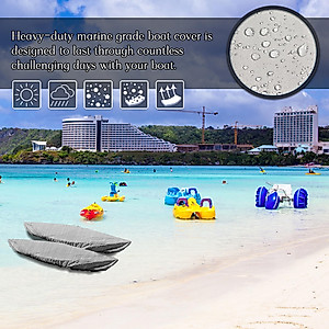 Wanoni's Kayak Cover Heavy Duty Waterproof Canoe Cover – UV Resistant Fishing Boat Cover for Outdoor Storage (9.3-18ft) (Gray, Suitable for 9.3-10.5ft Kayak)