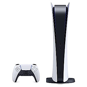 Sony PS5 PlayStation 5 Digital Edition Gaming Console + Wireless Controller - 16GB GDDR6 RAM, 825GB SSD, 120Hz 8K Output, White