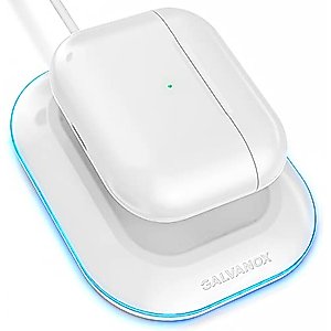 Galvanox Wireless Charger Designed for Airpods Pro and 2nd / 3rd Gen Models - Magnetic Charging Alignment, Softglow Power Indicator (White)