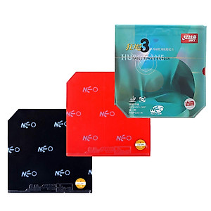 DHS NEO Hurricane 3 (Provincial, Professional) Table Tennis Rubber, ITTF Approved, Table Tennis Match Rubber, inorganic Rubber (Black / 39°, 2.15 mm)