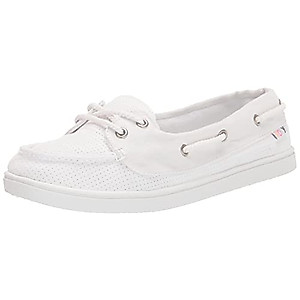 Roxy Women's Ahoy Slip On Boat Shoe Sneaker, White, 7