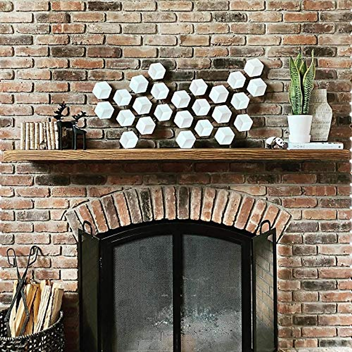 Joel's Antiques Floating Wall Shelf - Wood Decor & Long Shelf for Fireplace Mantel, Bookshelf, & Farmhouse - Wall-Mounted Rustic Stand, Wooden Hanging Display - Medium Brown, 72" x 8" x 2"