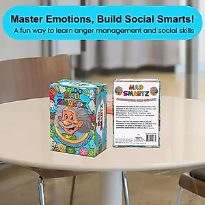 MAD SMARTZ: Social Skills & Anger Management Card Game – Teaches Interpersonal Skills & Emotional Regulation. Autism & ADHD Learning Tool; Educational Therapy Game for Counseling Kids/Teens; CBT Tool