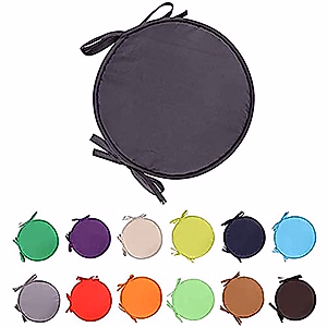 RAILONCH Indoor/Outdoor Chair Pads Round Seat Cushions Garden Patio Home Cushions - Diameter 38cm (2pcs,Dark Grey)