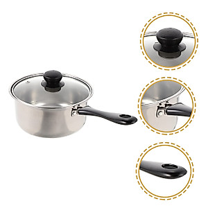 Angoily Single Handle Small Stainless Steel Sauce Pan Single Handle Pot with Lid Single Handle Soup Pot Small Soup Pot Cooking Soup Pot Cooking Saucepan Small Milk Saucepan