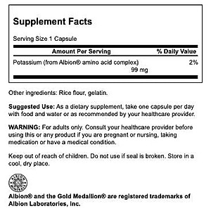 Swanson Albion Complexed Potassium 99 Milligrams 90 Capsules - 2 Pack