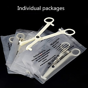 Body Piercing Clamps - Yuelong 25PCS Disposable Forceps Clamp Claw Slotted Plier Ear Nose Piercing Tools Septum Forceps for Lip Navel Tongue Belly Piercing Supplies