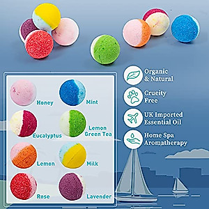 Bath Bombs for Kids with Surprise Toy Inside, Colorful Handmade Natural Bath Ball with Professionals Career Figurine, Children Moisturizing SPA Fizzy Bath Bomb with Coconut Oil Gift Set for Girl Boy