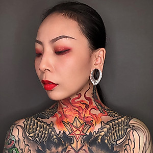 PUNKYOUTH 2PCS 00G Opening Ear Gauges Stream lines Ear Stretchers Hangers Brass Cool Saddle Plug and Tunnels For Ear Double Flared Piercings