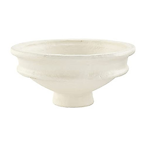 Mud Pie Paper Mache Pedestal Bowl, Pedestal, 6" x 12" dia White