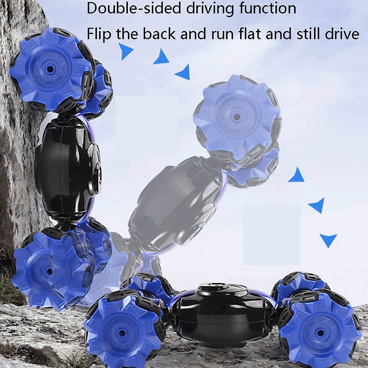 RC Stunt Car, Twisted Car Deformable All-Terrain Off Road Car 360° Flips Double Sided Rotating Race Car with Gesture Sensor Watch Lights for Kids E92