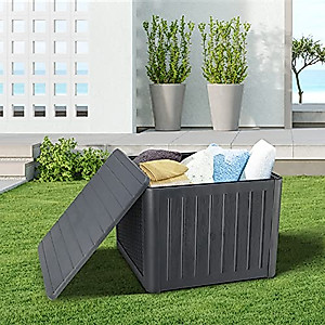 Kcelarec Deck Box 36 Gallon Outdoor Storage Box for Patio Tools, Outdoor Cushions & Pillows, Garden Supplies, Pet Stuff and Pool Accessories