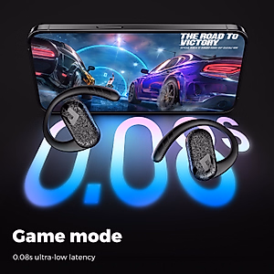 SoundPEATS Breezy Open Ear Headphones, 40Hrs Playtime, 90° Adjustable Wireless Earbuds, Bluetooth 5.4 Earphones, 12mm Drivers, 4 Mics with AI Call Noise Cancellation