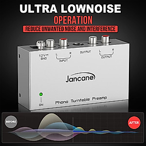 Phono Turntable Preamp, Phono Preamp for Turntable, Record Play, Mini Electronic Audio Stereo Phonograph Preamplifier with RCA Input, RCA/TRS Output, Phono Preamp with 12 Volt DC Adapter
