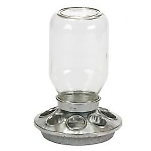 Rocky Mountain Goods Chick Feeder Base for Jar - Jar Feeder for Small Birds and Chickens - Galvanized Rust Proof Steel - 8 Feed Holes - Easy to Attach Glass or Plastic jar