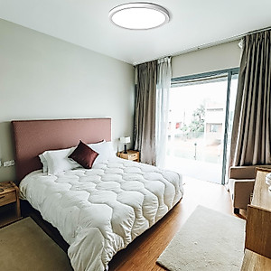 CHARYJOD LED Flush Mount Ceiling Light, 9inch Low Profile LED Ceiling Light,18W 5000K Ultra Thin Round Ceiling Light Fixture for Kitchen Bedroom Hallway Garage Laundry Stairwell Basement Closet White