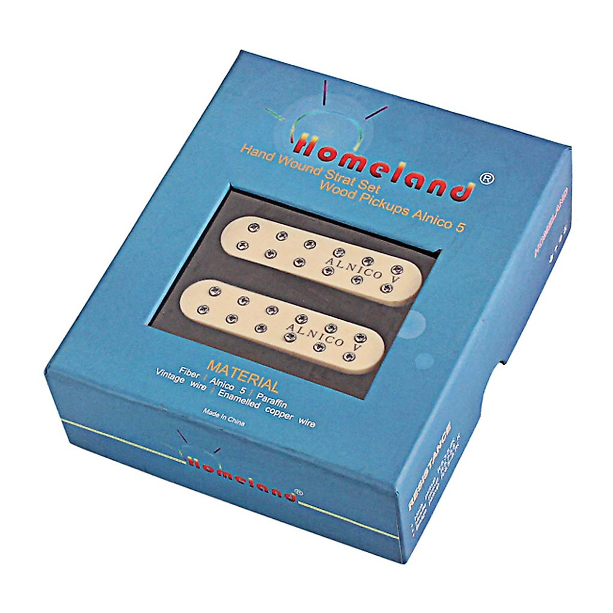 Alnicov Set of 3 Alnico V Single-Coil-Sized Humbuckers Neck/Middle/Bridge Pickups for Stratocaster Electric Guitar Replacement 12K(N)/14K(M)/16K(B)