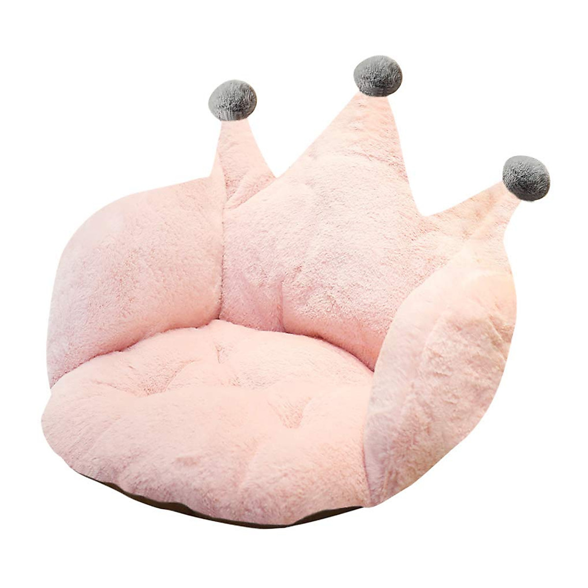 Chic Crown Design Seat Cushion Cozy Plush Chair Cushion Home Decor Thick Padded Warm Chair Pad Lumbar Support Backrest Pillow for Office Chair, Wheelchair