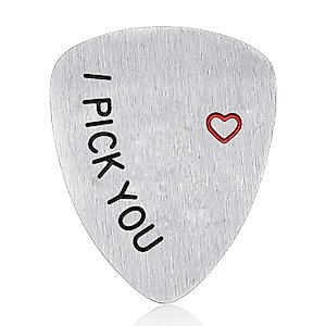 Husband Boyfriend Gifts Guitar Picks Gifts for Musician Husband Boyfriend Dad, Valentine's Day Gift for Him, Wedding Anniversary Present for Men (I Pick You)