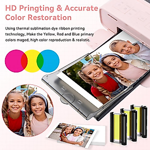 Wonfoucs Compatible for Canon Selphy CP1300 CP1500 Ink and Paper, Compatible for CP1200 CP1000 CP910 CP900 CP810 CP760 CP770 CP780, KP-108IN 3 Color Ink Cartridges and 108 Sheets 4x6 Photo Paper