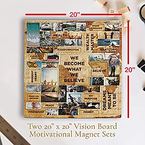 MAGNIFICENT101 2-Pack Vision Board Magnet Set (20x20 in) - Pull Apart & Create a Vision for Your Dream Life in Your Refrigerator | Inspirational Positive Gifts | Quotes for Fridge | Daily Motivation