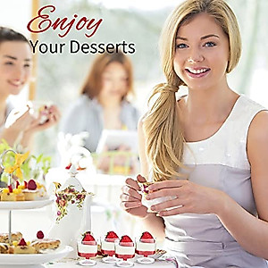 Zezzxu 100 Pack 2 oz Mini Dessert Cups with Spoons, Disposable Appetizer Cups Mousse Cups Small Plastic Wine Glasses for for Serving Individual Pudding Shots, Cocktail, Trifle