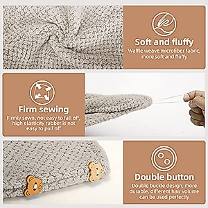 CZZXI 3 PCS Microfiber Hair Towel, Hair Wraps for Women Wet Hair, Fast Drying Hair Turban, Anti Frizz Head Towels Wrap for Curly Hair (Beige, Khaki, Grey)