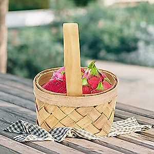 4pcs Mini Woven Baskets with Handles Rustic Wedding Flower Girl Basket Flower Candy Chocolate Gift Box for Wedding Easter Party Favors