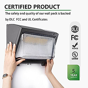 LED Wall Pack Lights 120W Ultra Bright Outdoor Security Light Fixture for Parking Lot,Warehouse,Outbuilding, Back Yard,Commercial Lighting Grade 16200LM Dimmable 5000K IP65 UL DLC Listed 4 Pack