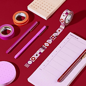 Noted by Post-it Printed Notes Gift Box, 5 Piece Set, Warm Colors, Includes Round Sticky Notes, Habit Tracker Sticky Notes, Weekly Sticky Notes, 3-Pack Pens, 3-Pack Washi Tape (NTD-Box-LRD)