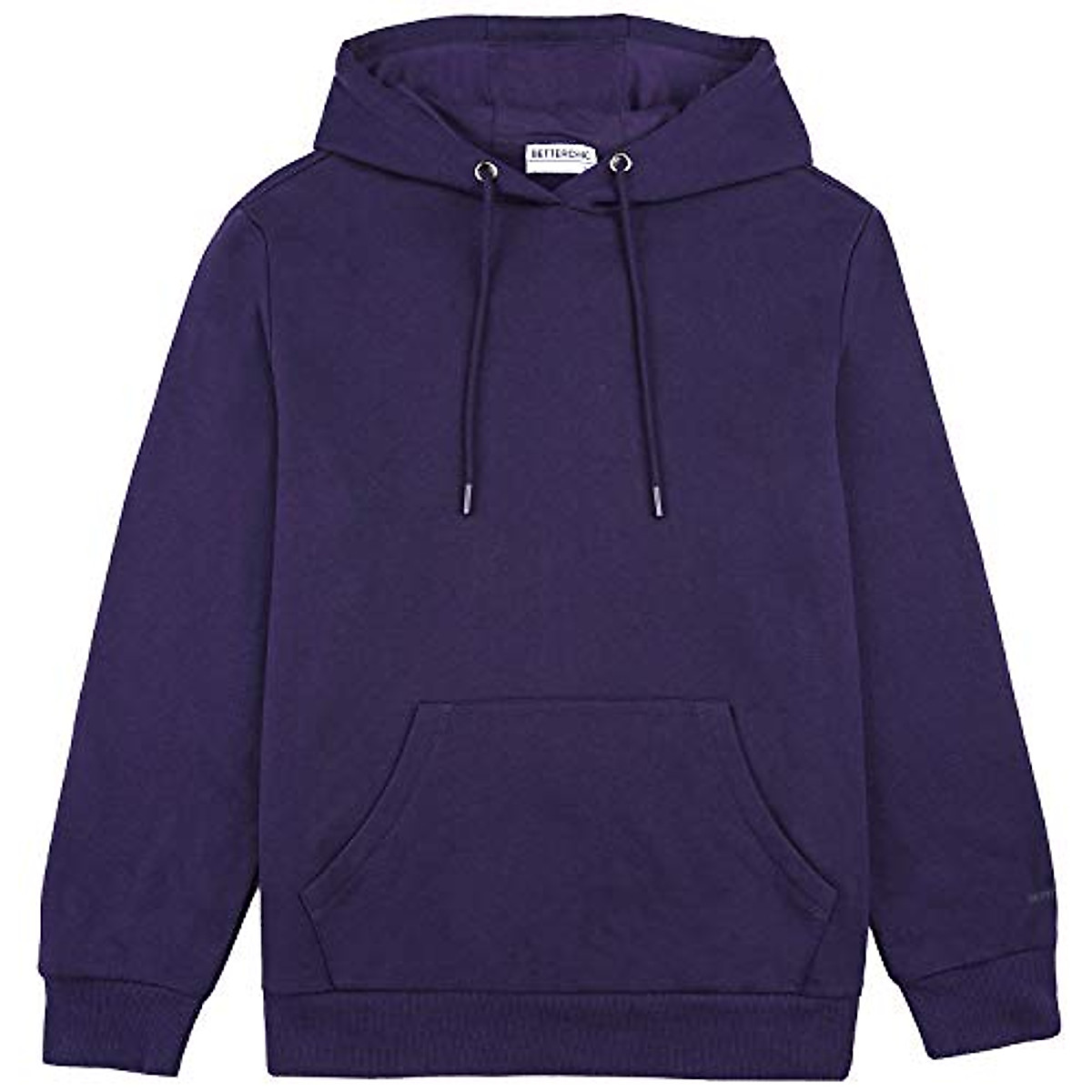BETTERCHIC Men's Hooded Sweatshirt Long Sleeve Soft Brushed Fleece Hoody Classic Drawstring Pullover Hoodie (NAVY,XL