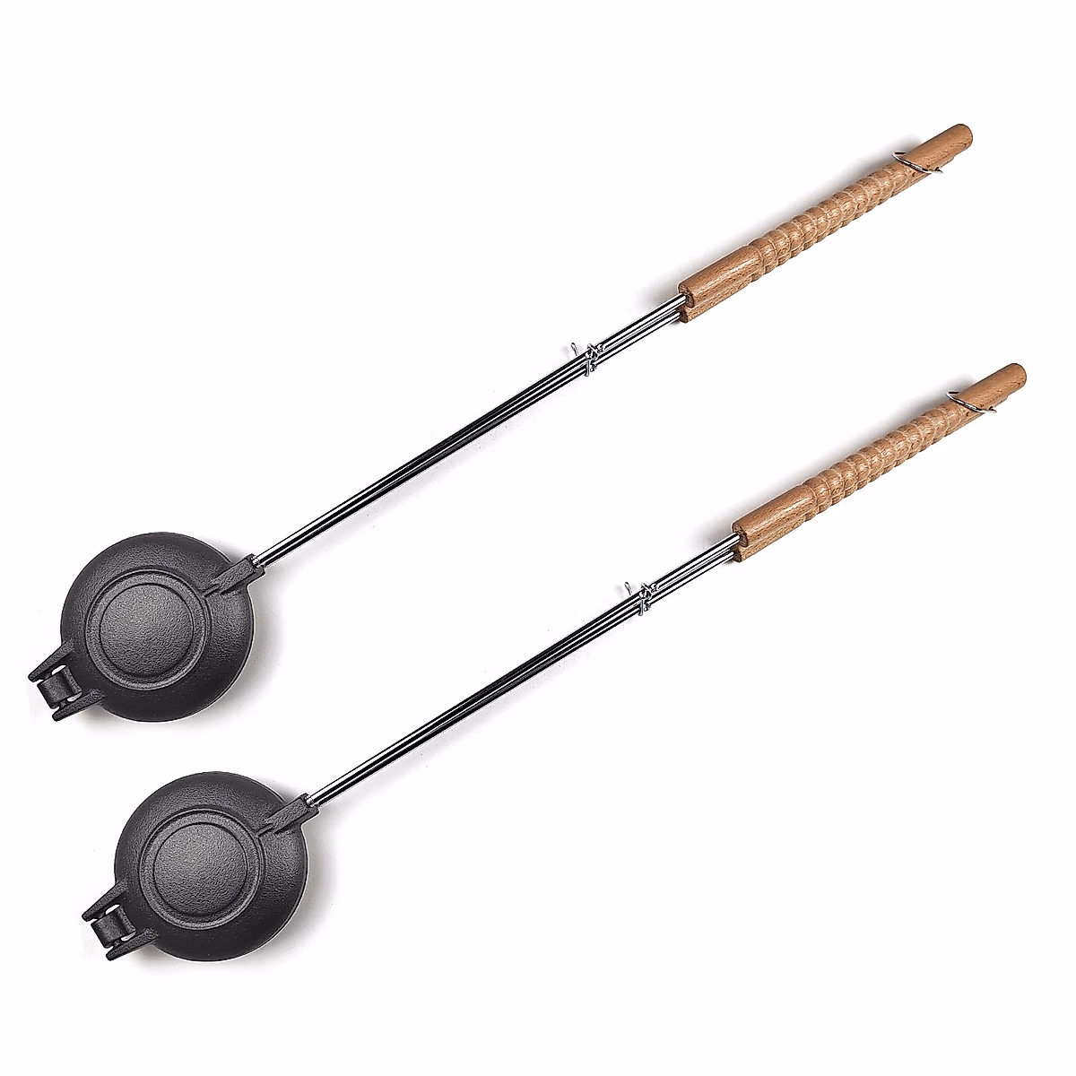 HAWOK Cast Iron Sandwich Grill - Handheld Pie Iron, Sandwich Maker,Panini and Sandwich Press set of 2……