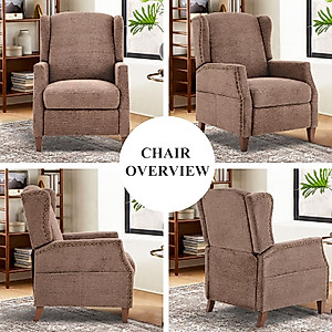 COLAMY W502-LightBrown-F pushback Recliner, Lightbrown