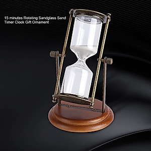 TYTOGE 15 Minutes Metal Rotating Sand Glass Timer Clock Hourglass Table Ornament Home Decor Gift