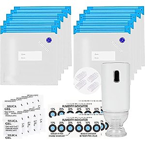 3D Printer Filament Storage Bag Vacuum Kit Filament Vacuum Sealed Bags,Filament Storage Bag Vacuum Kit,10 Bags 1 Automatic Vacuum Pump-10vacuum Bags+Vacuum Pump-Suit