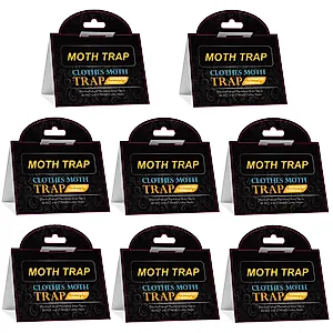 Pantry Moth Glue Traps (8 Packs) Pantry Moth Killer for House Pantry | Non-Toxic and Odorless for Food and Cupboard Moth | Super Strong Glue for Moth Catcher | Black