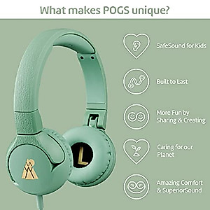 POGS Kids Wired Headphones | The Elephant | Foldable and Durable Headphones for Kids 3+ with Volume Control, Microphone, Volume Limiter 85 dB | Music-Sharing Function | (3.2ft, 3.5mm)
