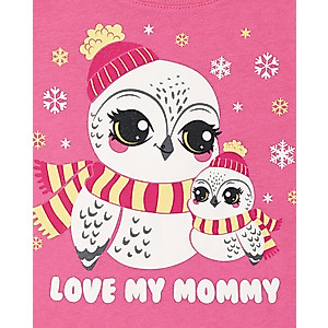 The Children's Place baby girls The Children's Place and Toddler Long Sleeve Graphic T- 2-pack T Shirt, Mom/Animal, 18-24 Months US