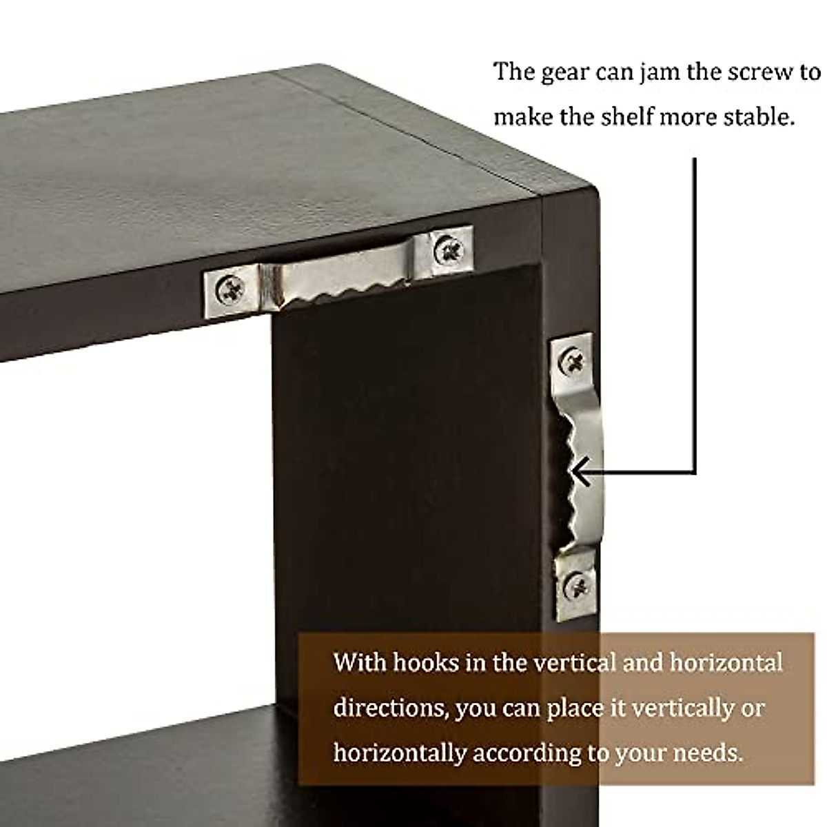 Sziqiqi Wood Floating Shelves 9-Compartment Small Hanging Display Shelf - Rustic Wall Mounted Freestanding Multi-Slot Storage Shelving for Bedroom Kitchen Living Room Bathroom Brown