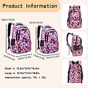 Bansusu Geometric Print Kids Backpack for Girls Boys School Bag Bookbags