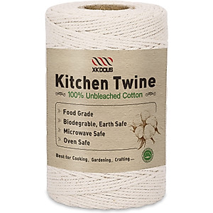XKDOUS 476ft Butchers Twine, 100% Cotton Food Safe Cooking Twine Kitchen Twine String, 2mm Natural White Butcher Twine for Meat and Roasting, Trussing Poultry, Bakes Twine & Crafting