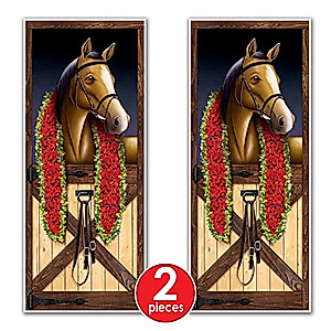 Beistle 2 Piece Indoor / Outdoor Plastic Horse Racing Door Covers For Derby Day Party Supplies