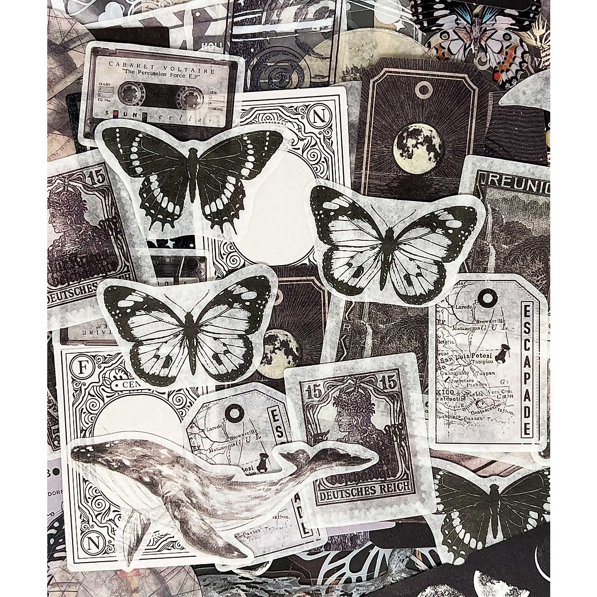 ZMLSED Vintage Ephemera Scrapbook Stickers,100 Pieces Star Universe Bundle Junk Journal Kit Supplies Material Paper Pack Decorative Aesthetic for Craft Art Bullet Junk Journal Planner Collage Album